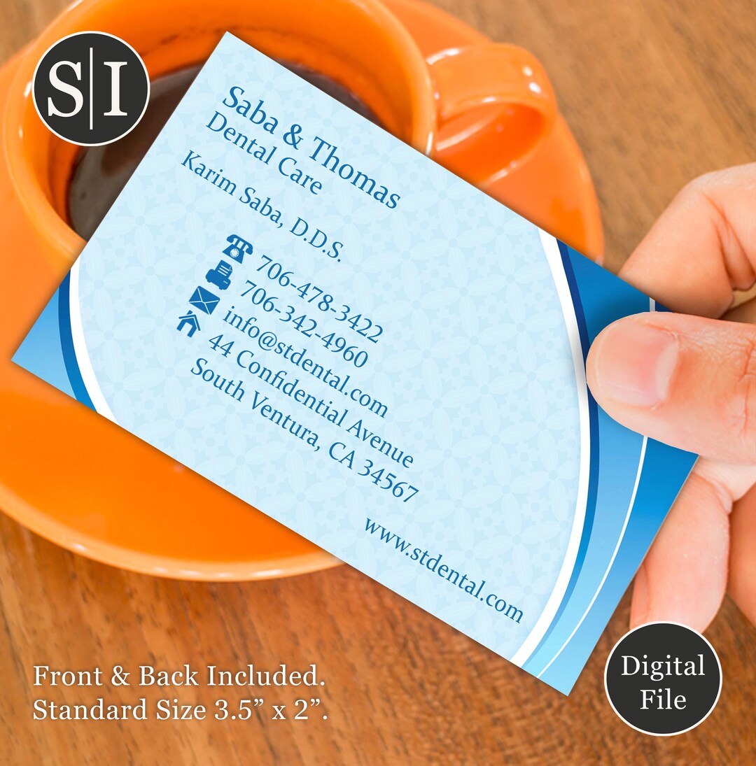 Dental Business Card | Dentist & Dental Hygienist Design | Digital ...