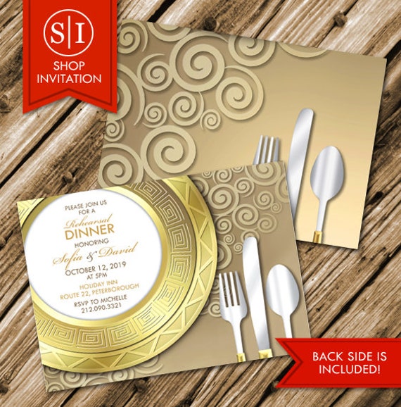 Dinner Plate Formal Rehearsal Wedding Birthday Invitation | Etsy