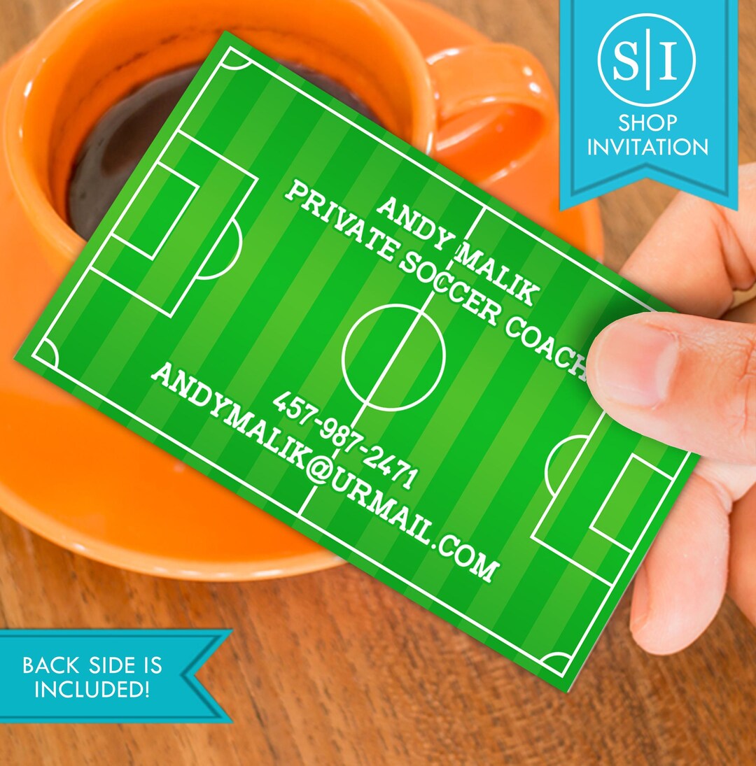 Custom Soccer Business Card Football Futball Private Teacher Coach ...