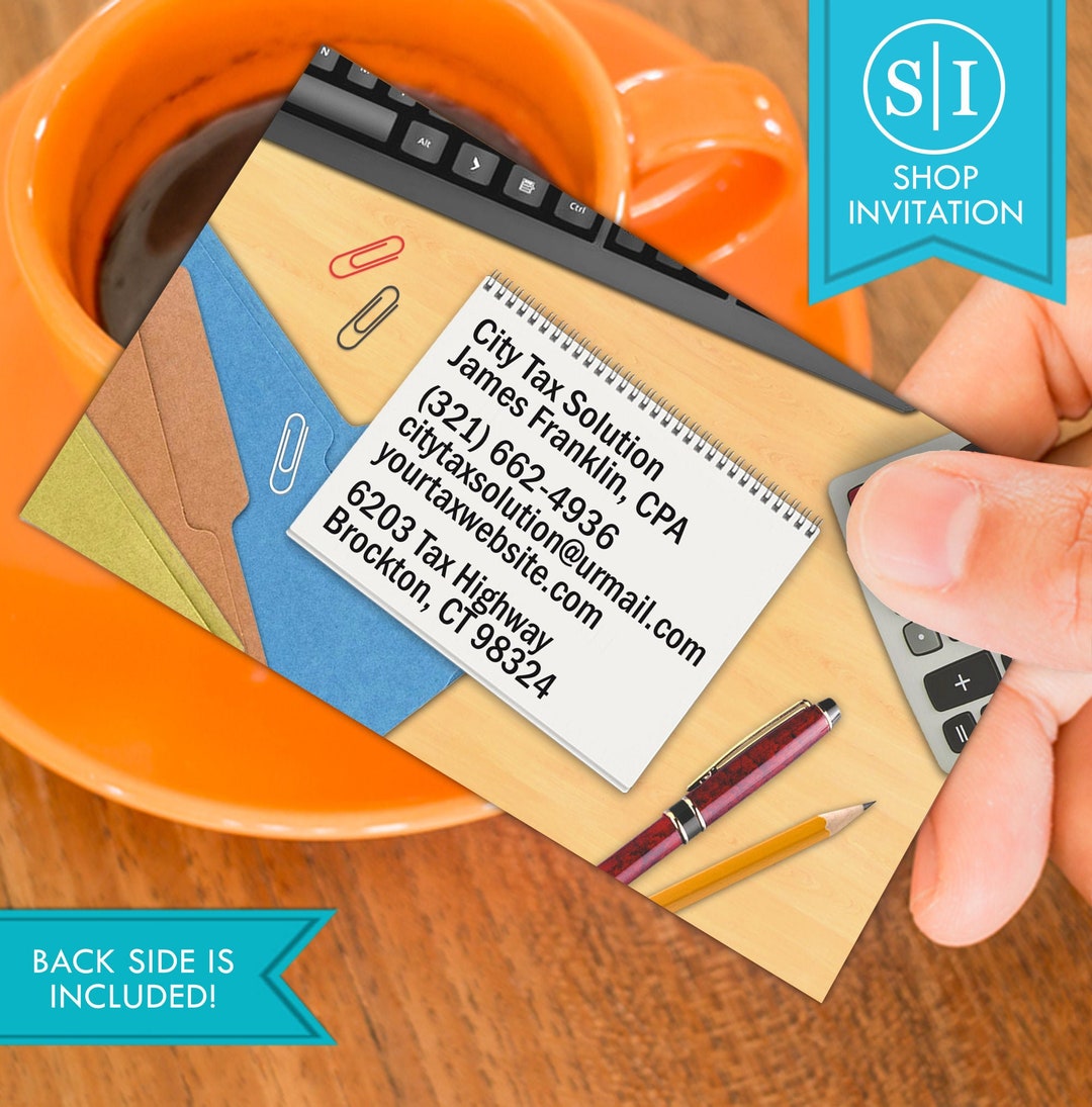 Custom Tax Accounting Business Card Accountant Bookkeeping CPA ...
