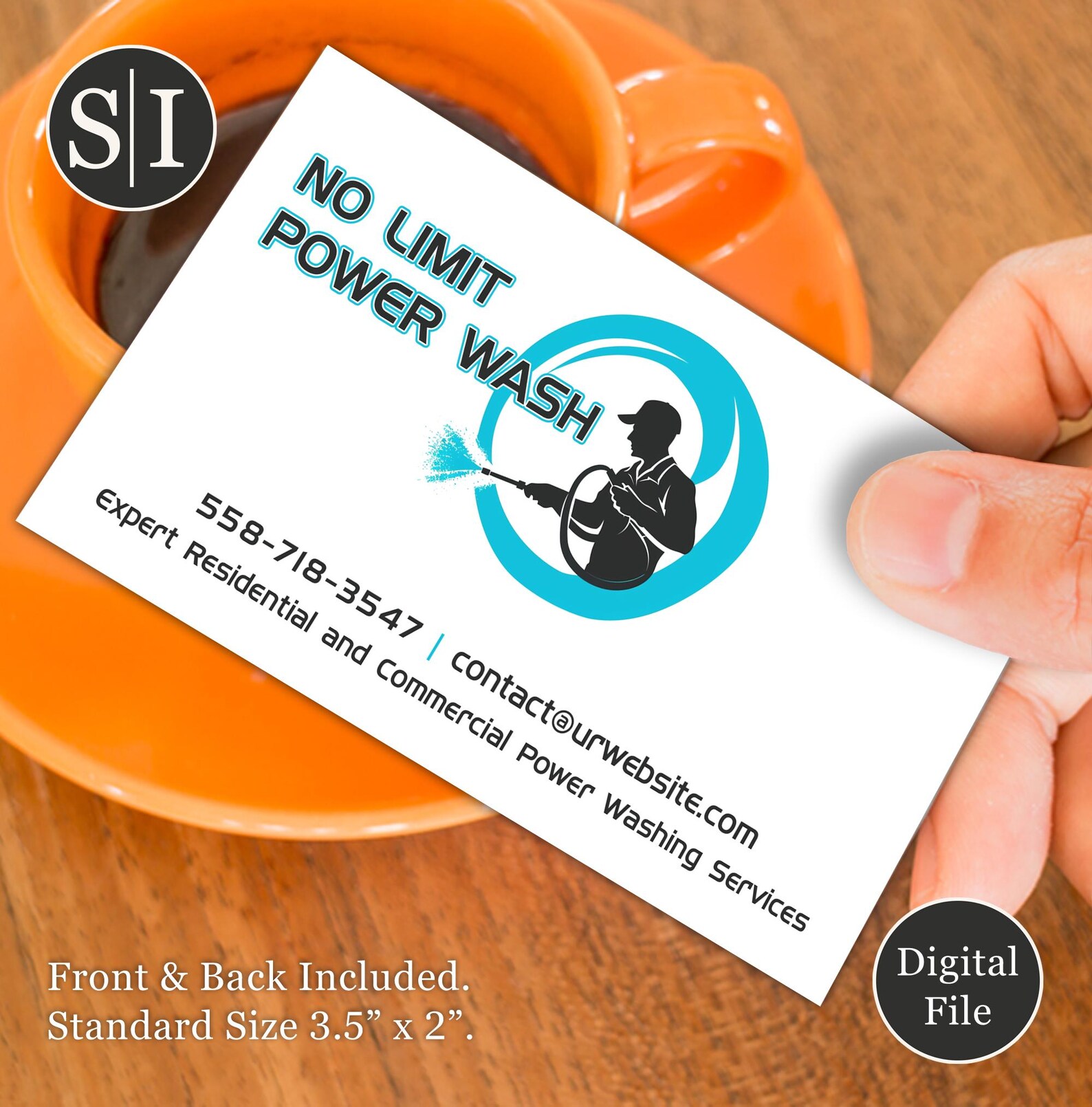 Pressure Washing & Exterior Cleaning Business Card | Power Wash, Gutter ...
