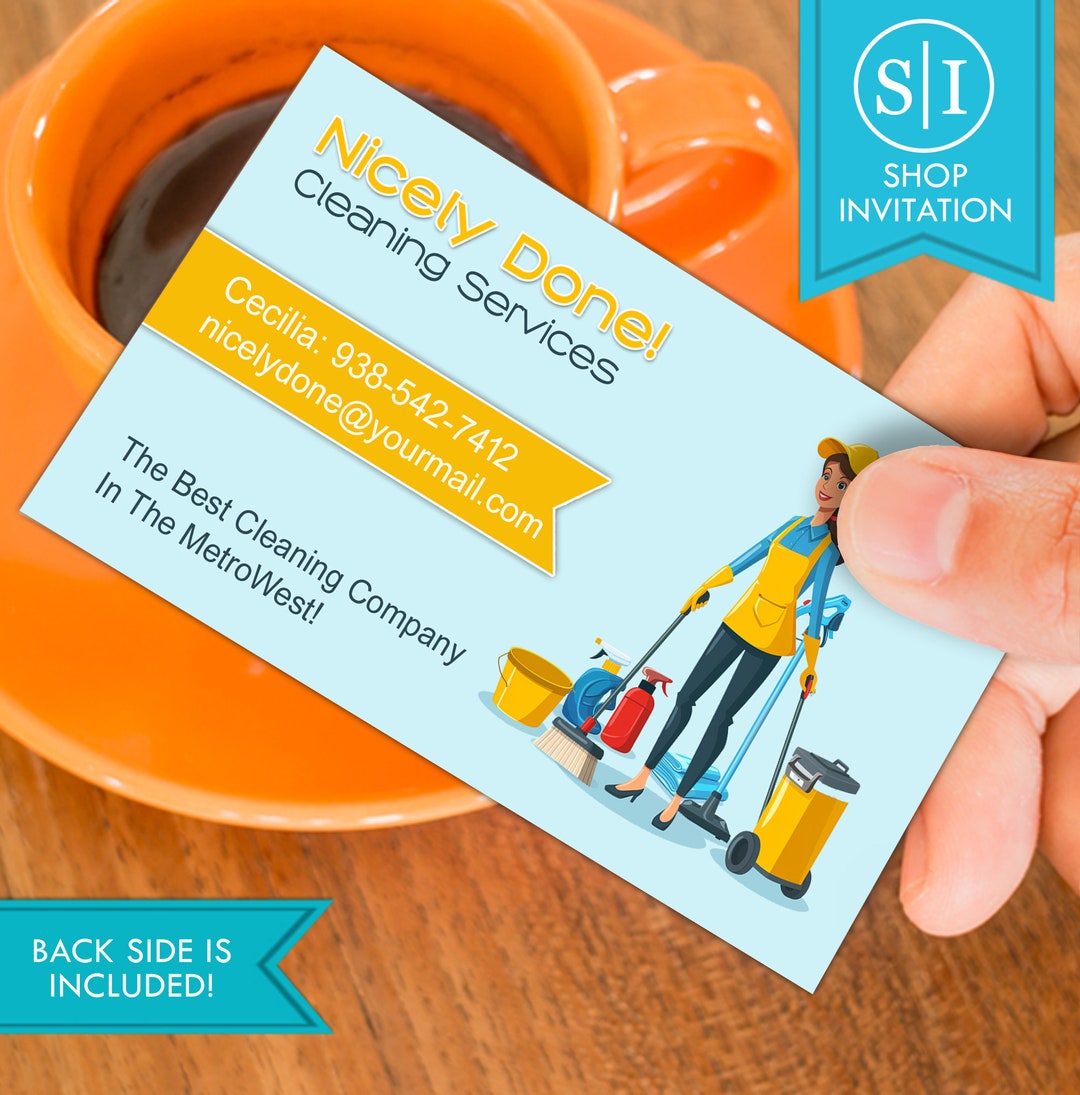 Custom Cleaning Services Business Card House Maids Sparkling Clean ...