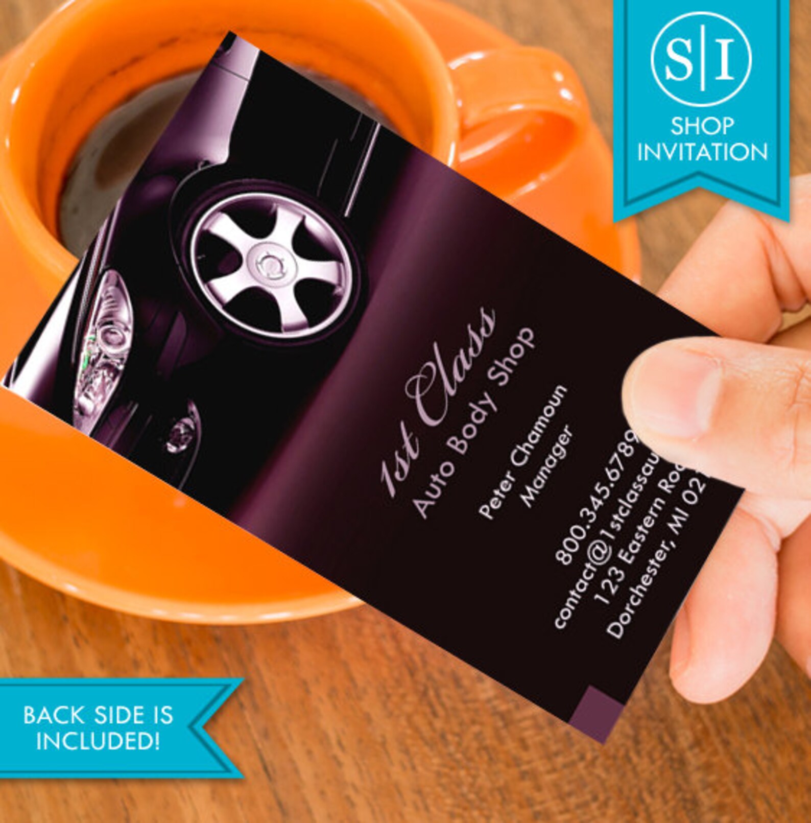 Auto Body Shop Detailing Business Card DIGITAL ONLY - Etsy