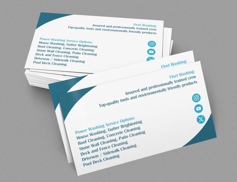 Pressure Washing Business Card | Water Pressure, Cleaning, Pressure ...