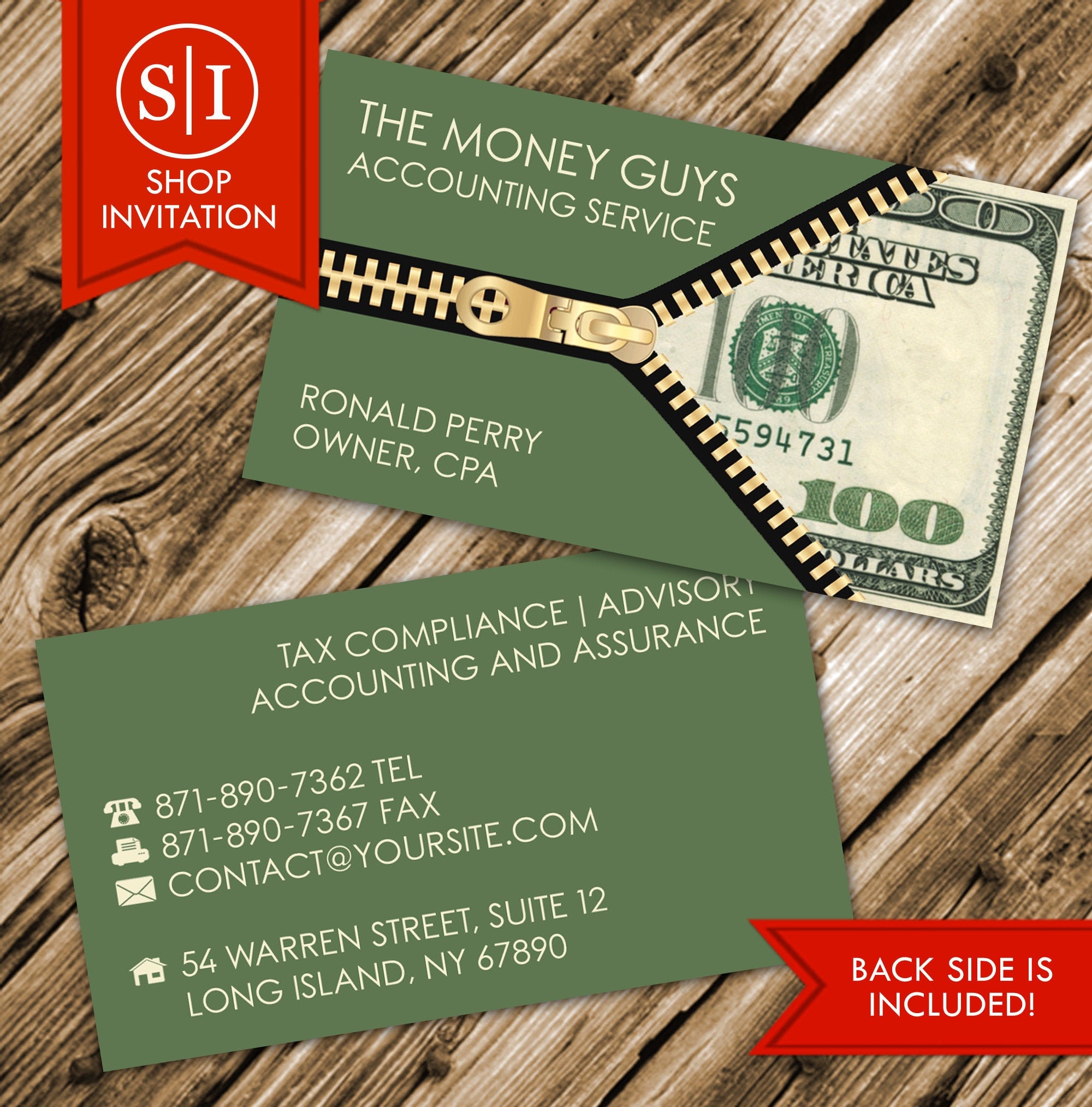 100 Dollar Bill Business Card | Financing Investment Accountant ...