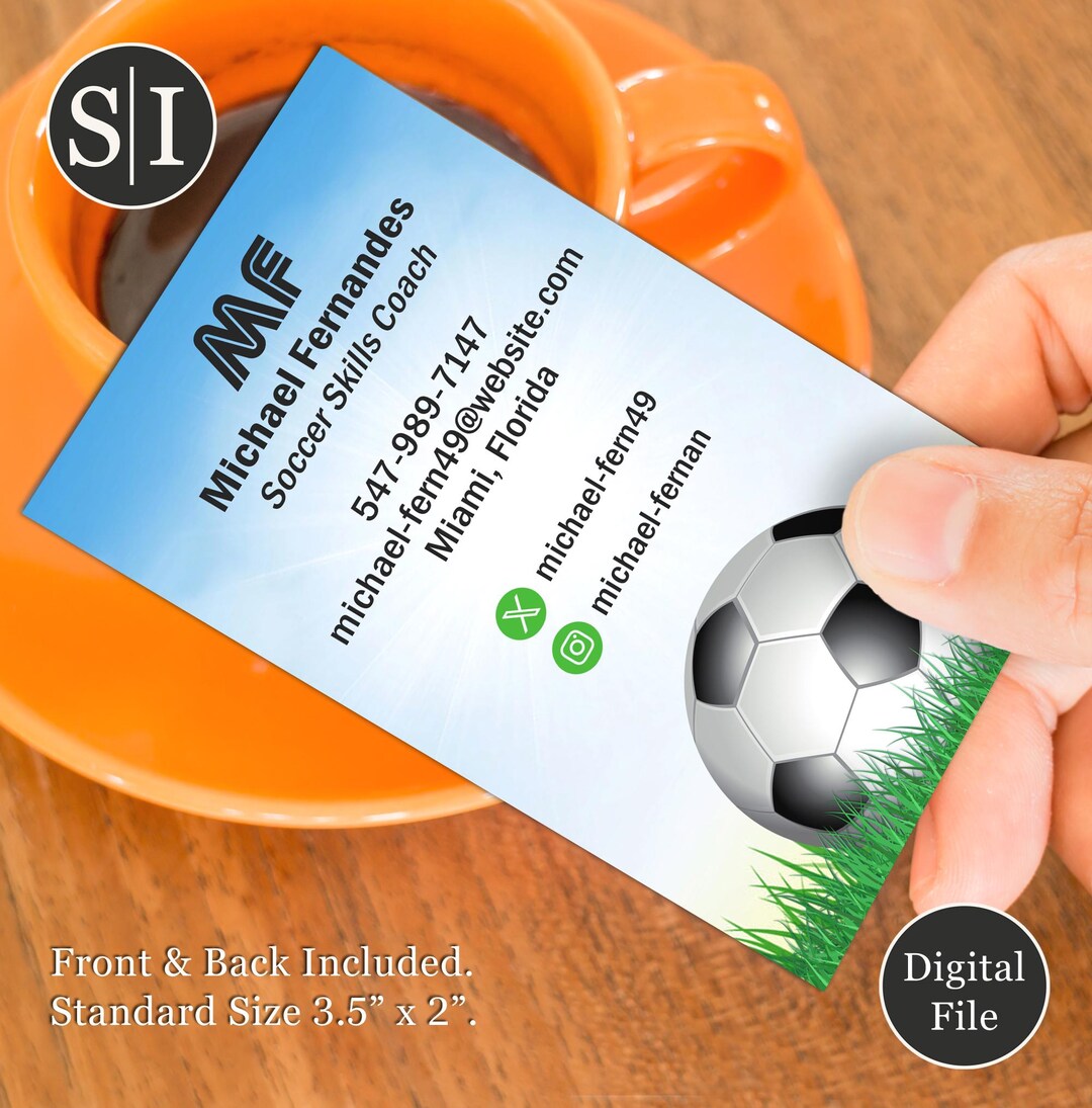 Soccer & Football Business Card | Coach, Trainer, Youth Club and Sports ...