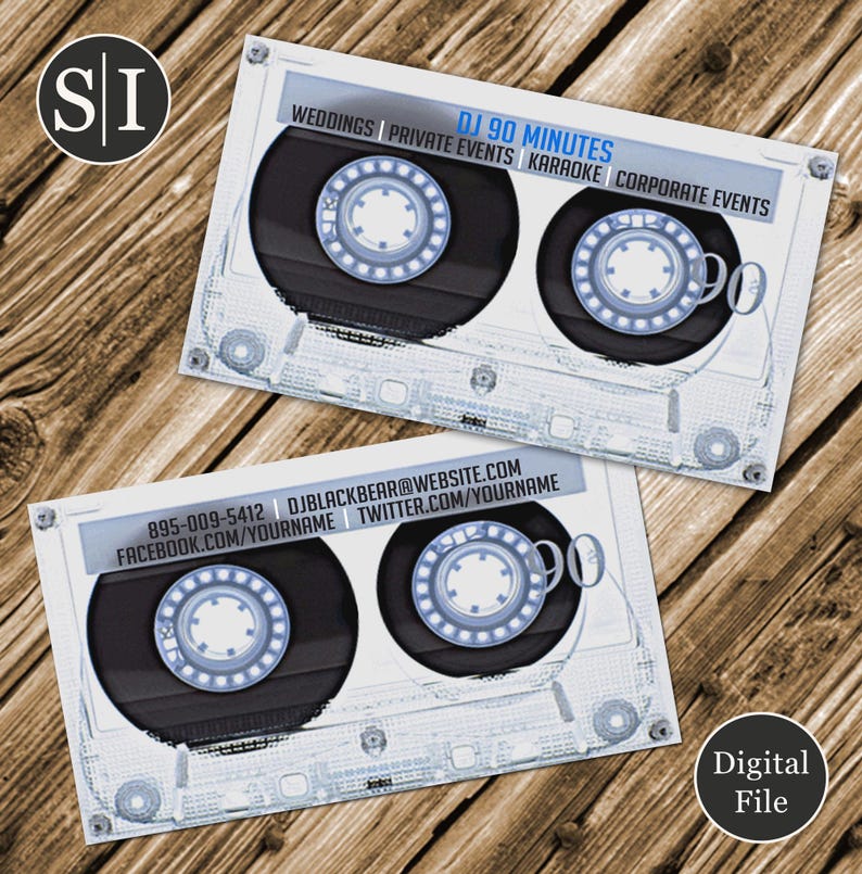 DJ Disc Jockey Business Card | Retro Audio & Vinyl Design for Nightclub ...