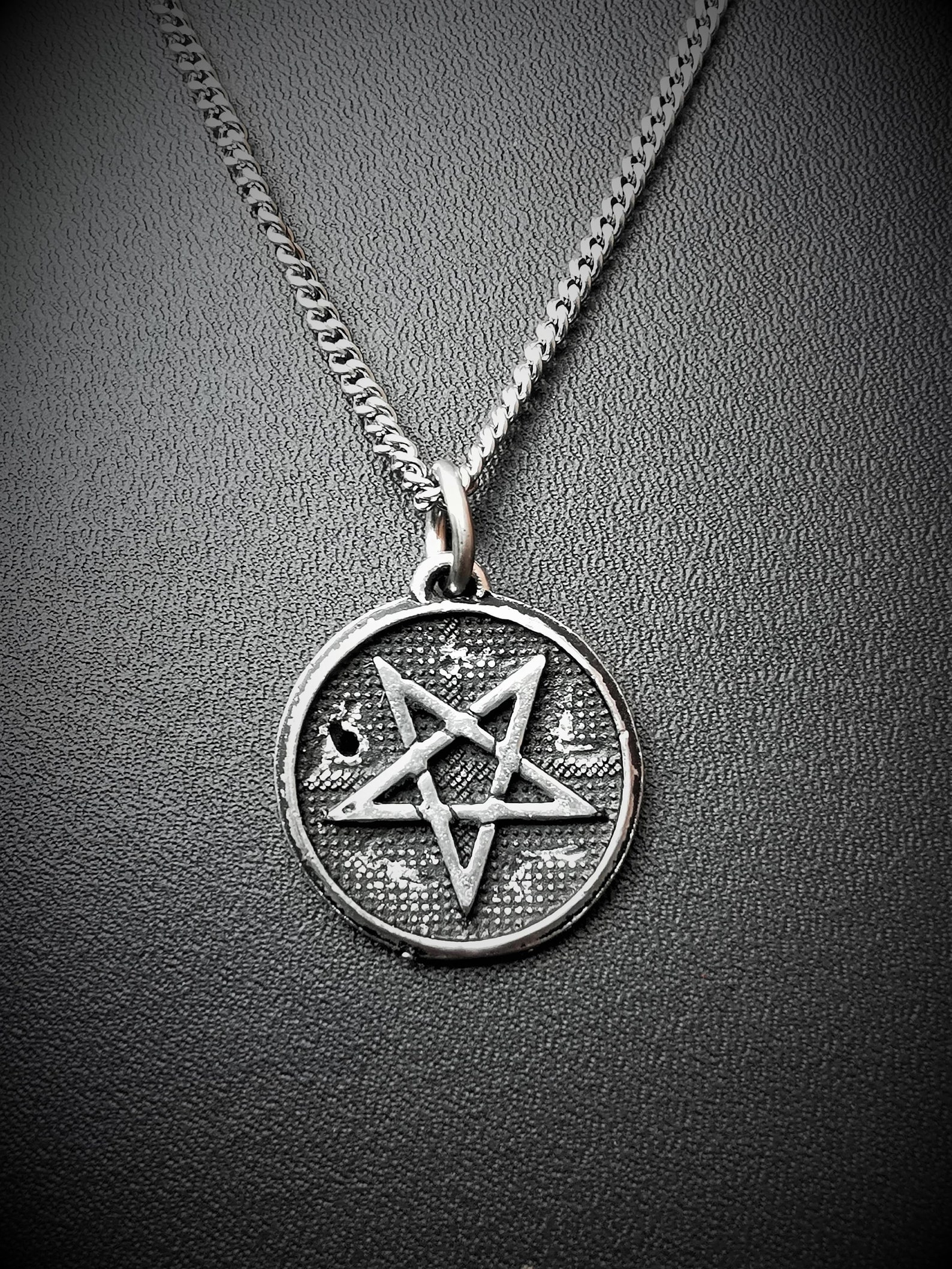 Inverted Pentagram Pendant With Antique Finish - Etsy