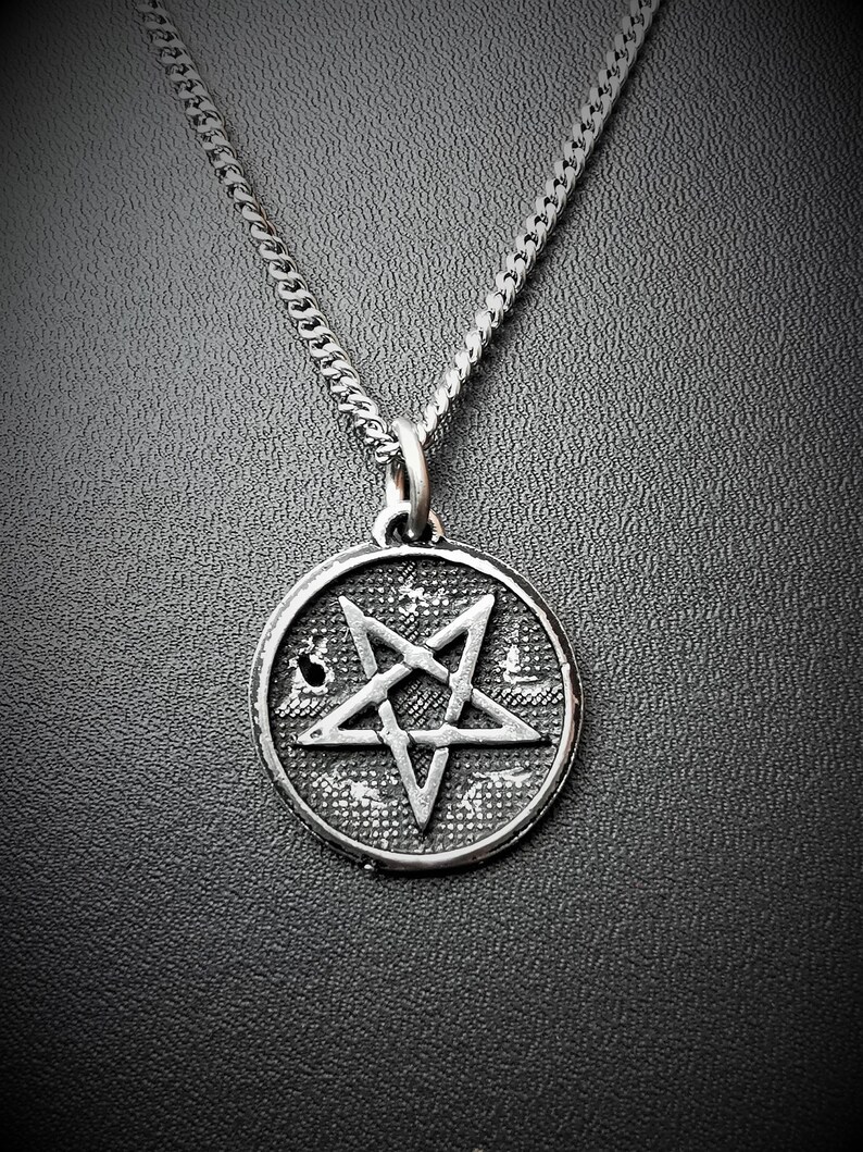 Inverted Pentagram Pendant With Antique Finish - Etsy