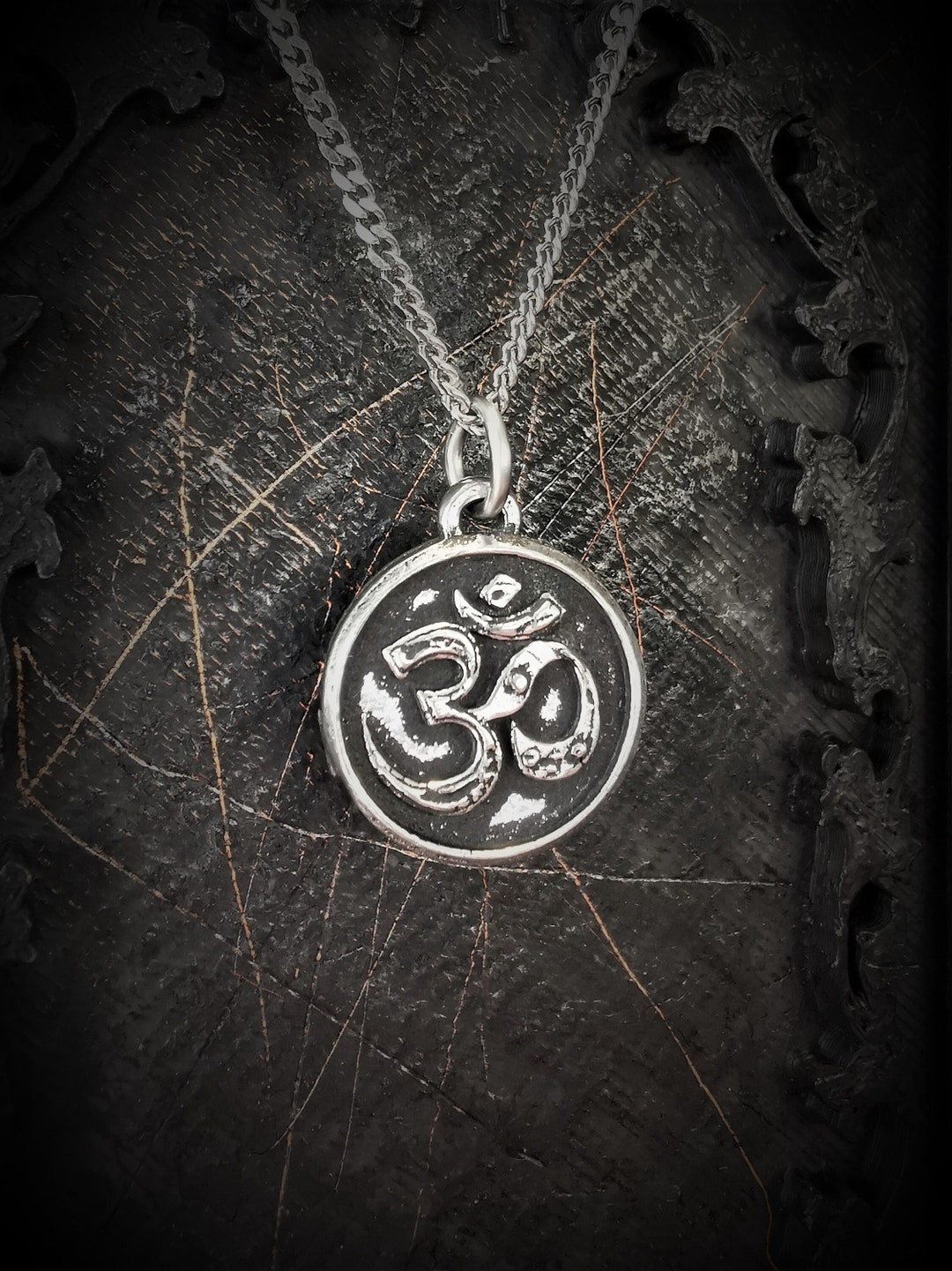 Small Aum Pendant With Antique Finish - Etsy