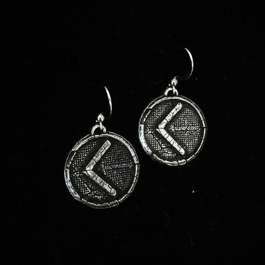 Kaunan Aka Kenaz Rune Earrings With Antique Decrepit Finnish. - Etsy
