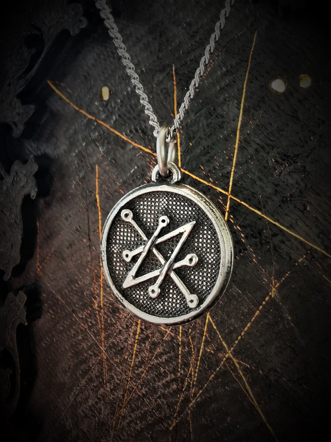 Small Seal of Azazel Pendant With Antique Finish - Etsy