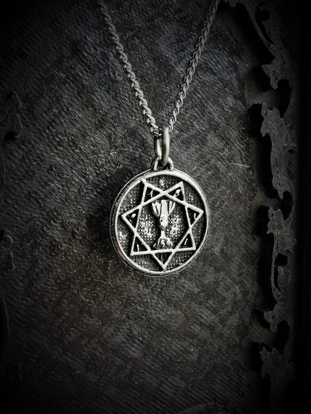 Pendant Star Of Babalon Of Thelema Aleister Crowleys Star Heptagram