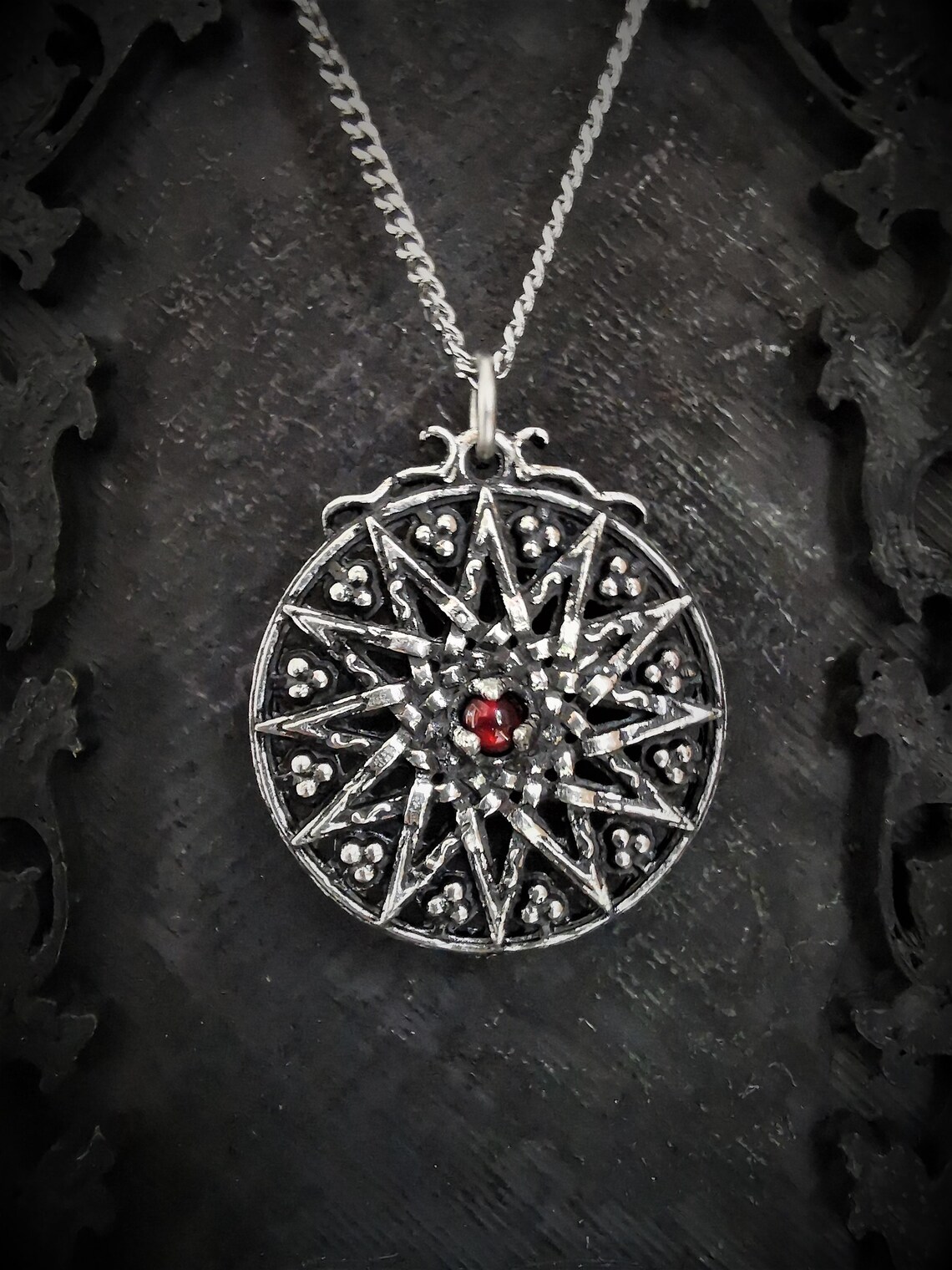 Dodecagram 12 Pointed Star Necklace With Gemstone of Your | Etsy