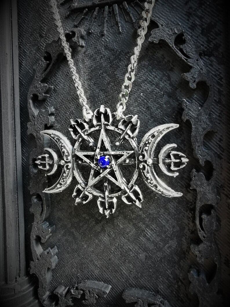 Seal sigil of Hecate & Poseidon pendant triple moon necklace | Etsy