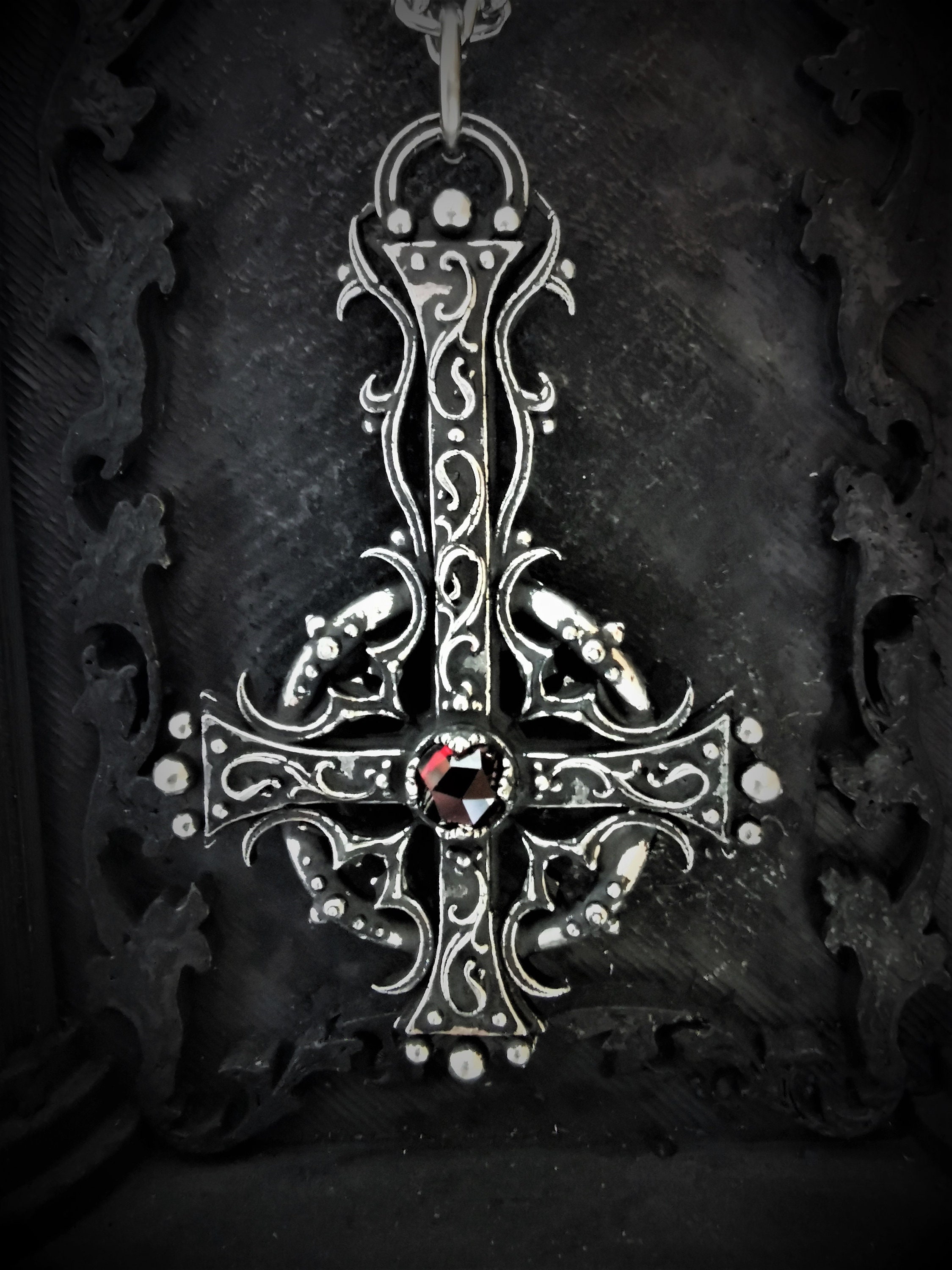 Inverted Gothic Cross Necklace With Celtic Inspiration & - Etsy UK