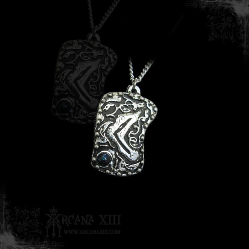 Handmade Kenaz Aka Kaunan Rune Necklace With Antique Finish | Etsy