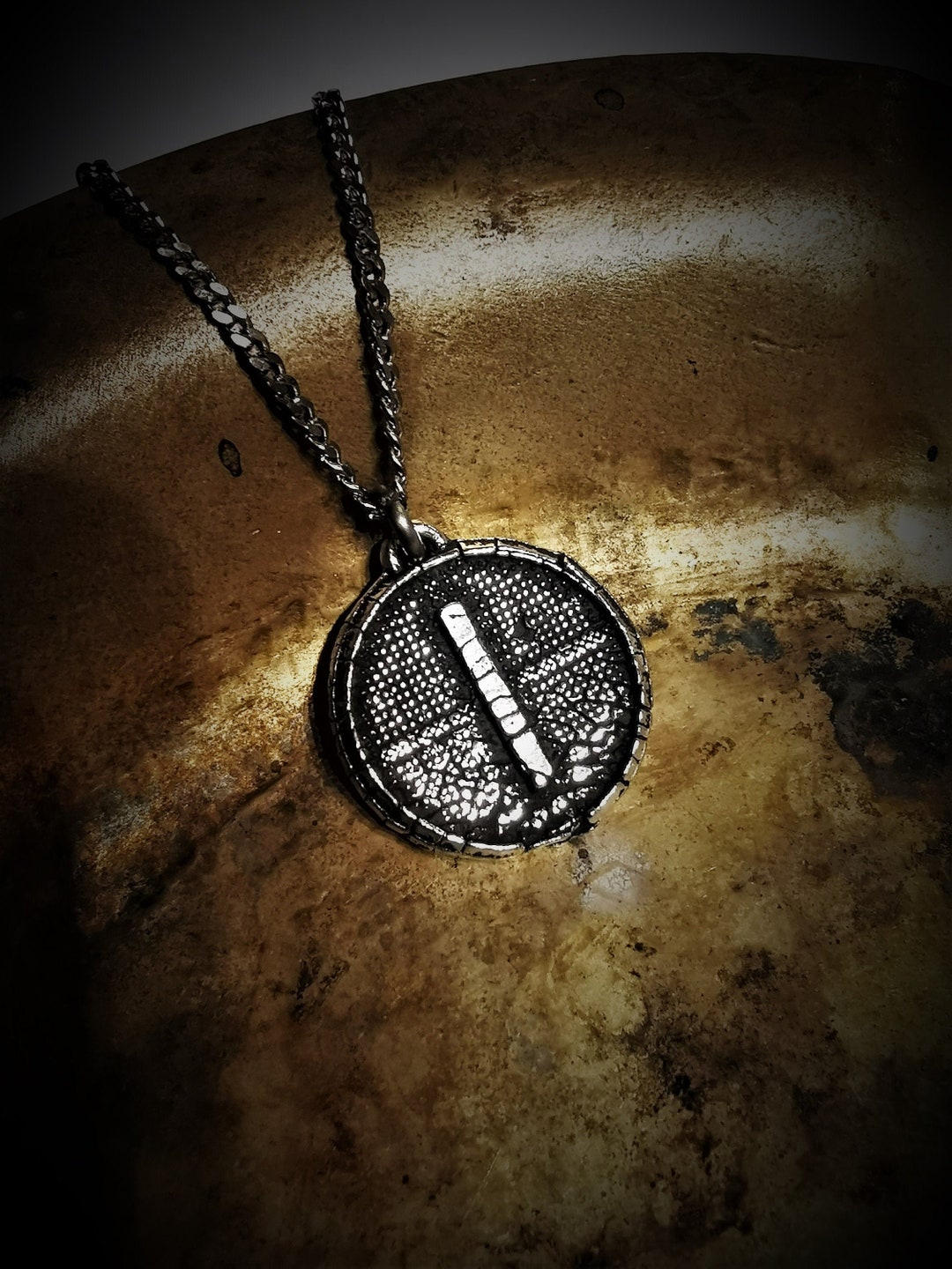 Handmade Isaz, Aka Isa, Rune Necklace With Antique Finish - Etsy