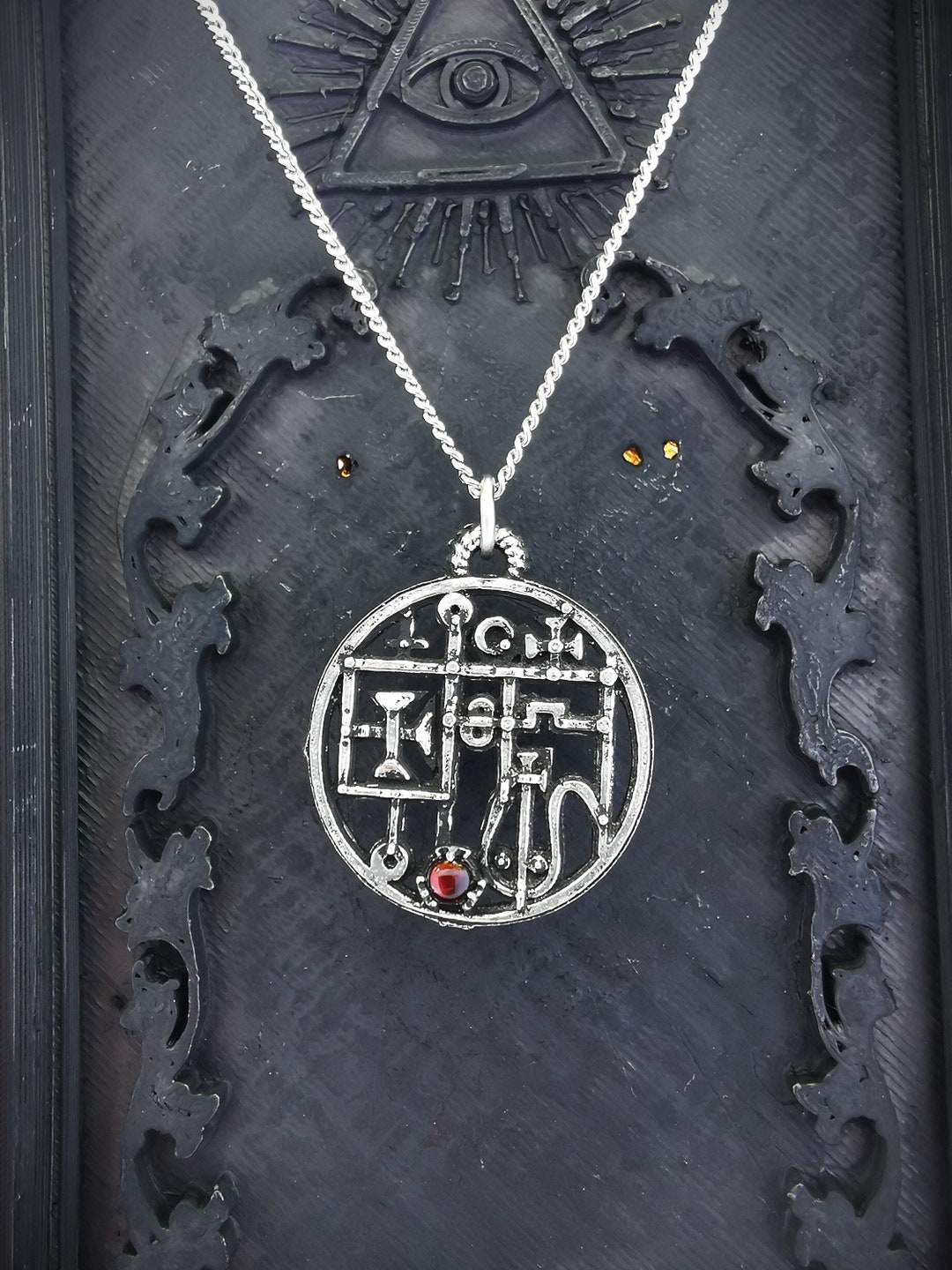 Glasya-labolas Seal Pendant With Custom Gemstone - Etsy