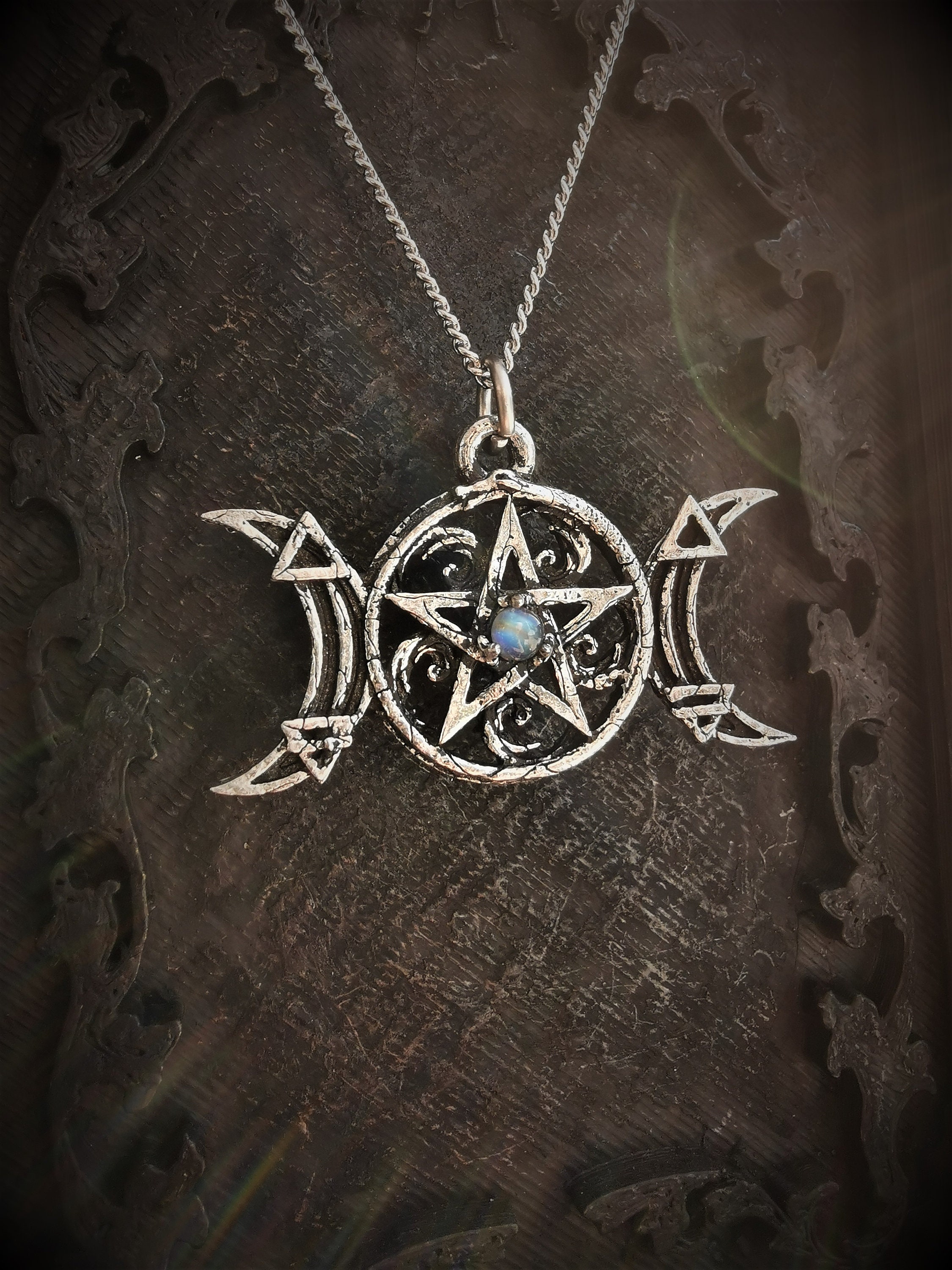 Pentacle With Phases Of The Moon Pendant, 1-1/8, 58% OFF