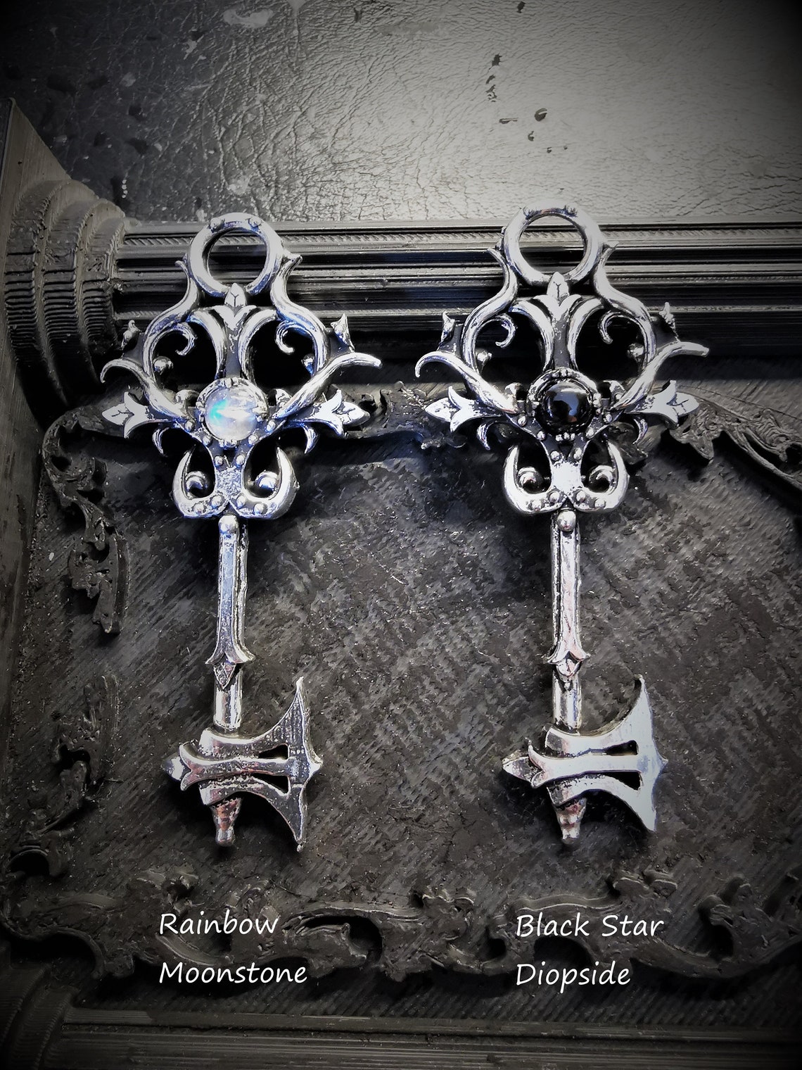 Double Sided Gothic Key Pendant large | Etsy Canada