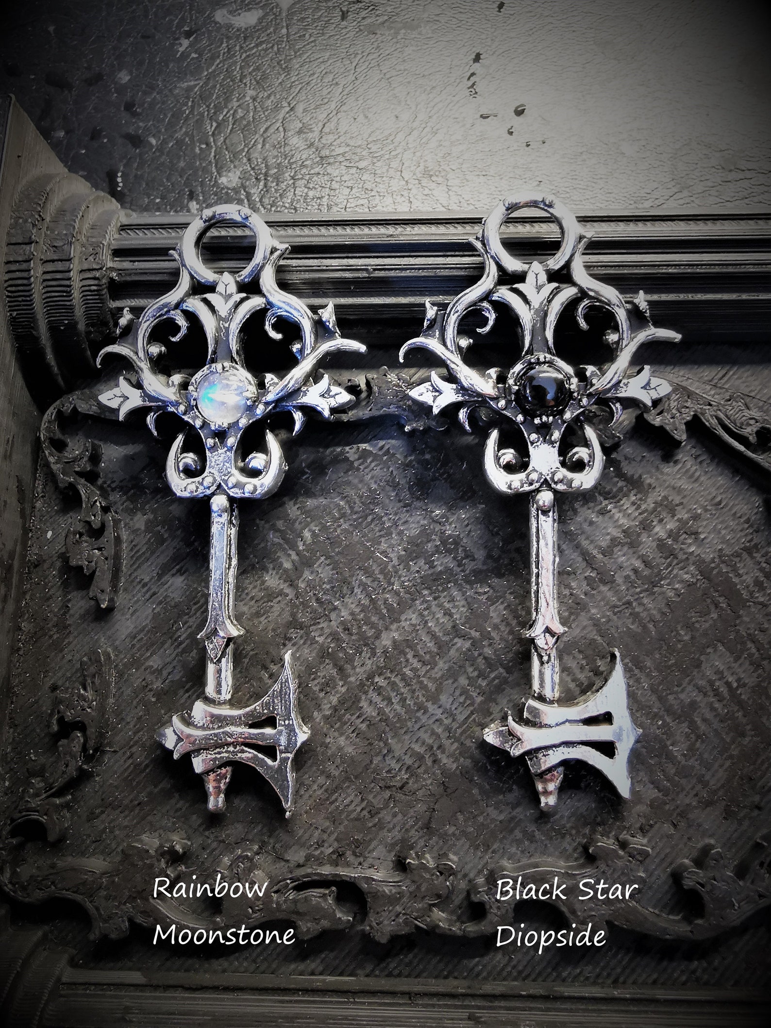 Double Sided Gothic Key Pendant large | Etsy Canada