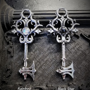 Gothic Key Pendant With Swarovski Crystal - Etsy