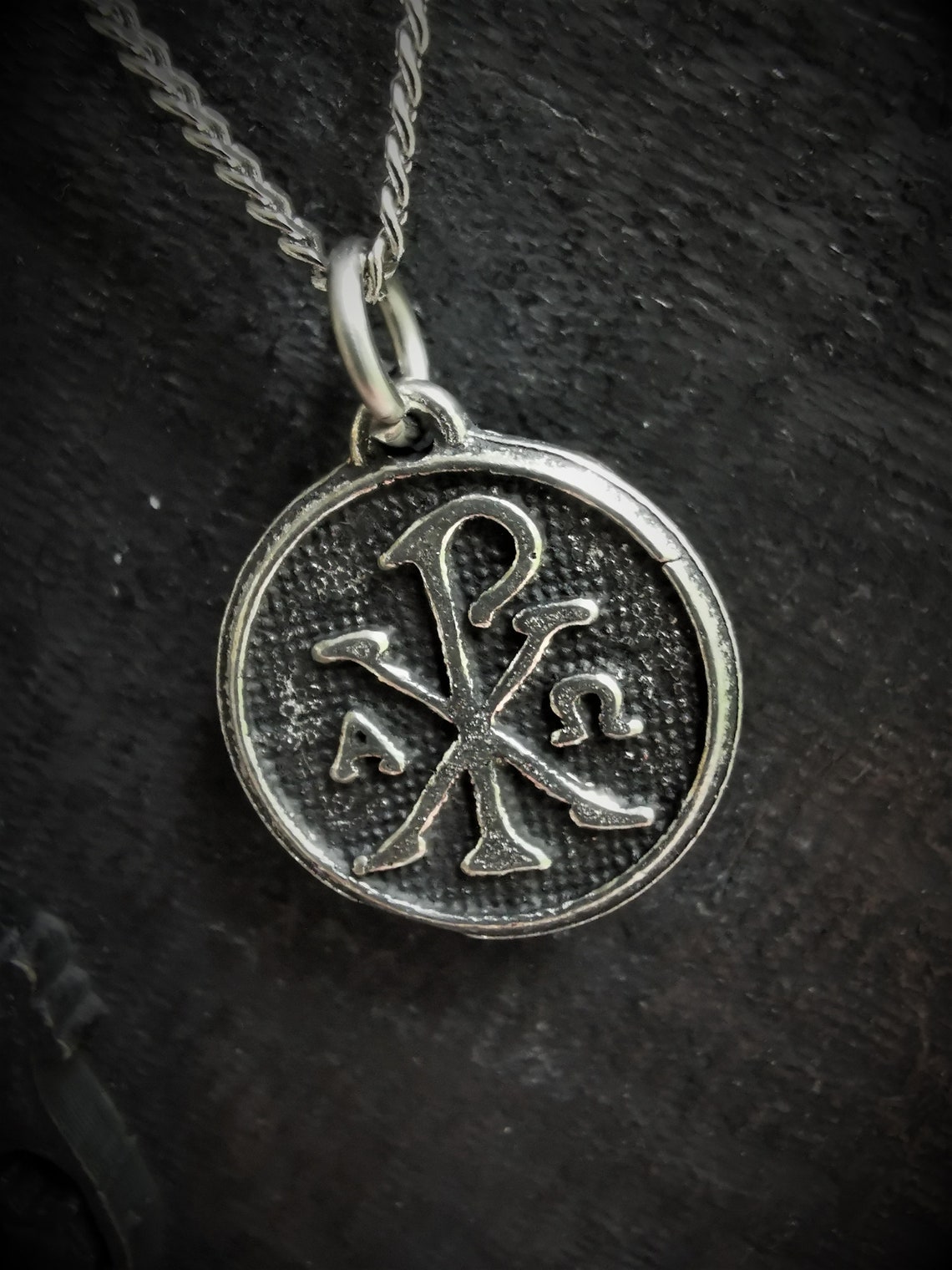 Chi Rho Pendant With Antique Finish - Etsy