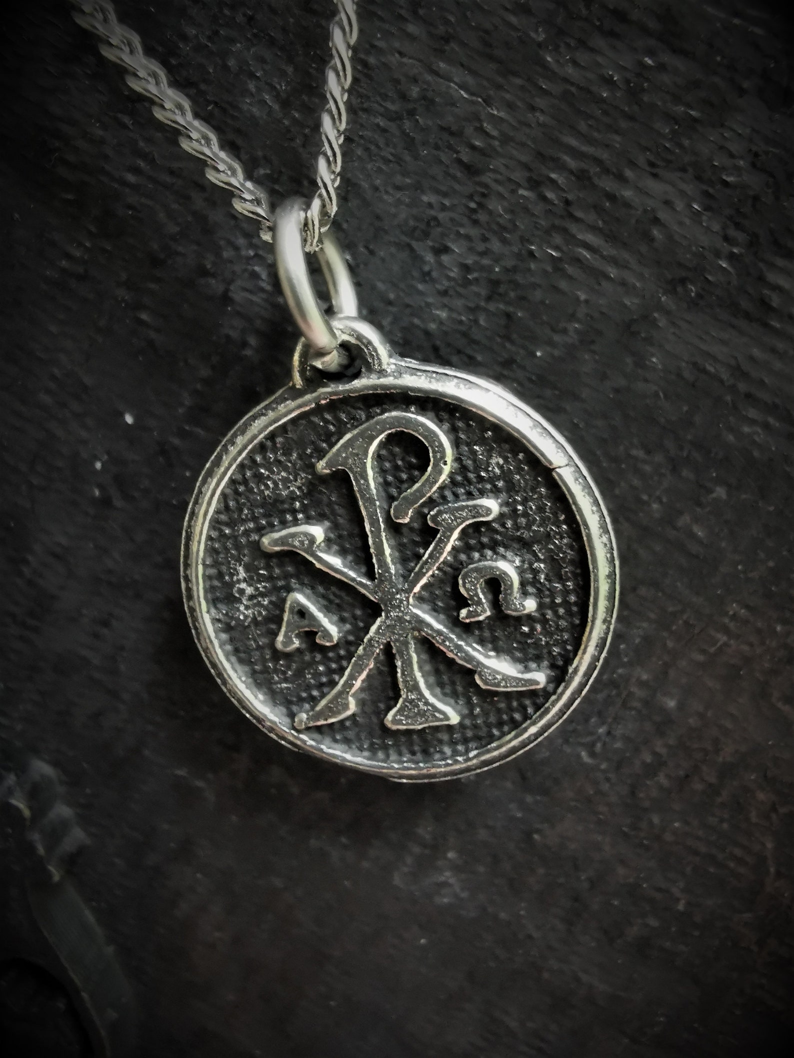 Chi Rho Pendant With Antique Finish - Etsy