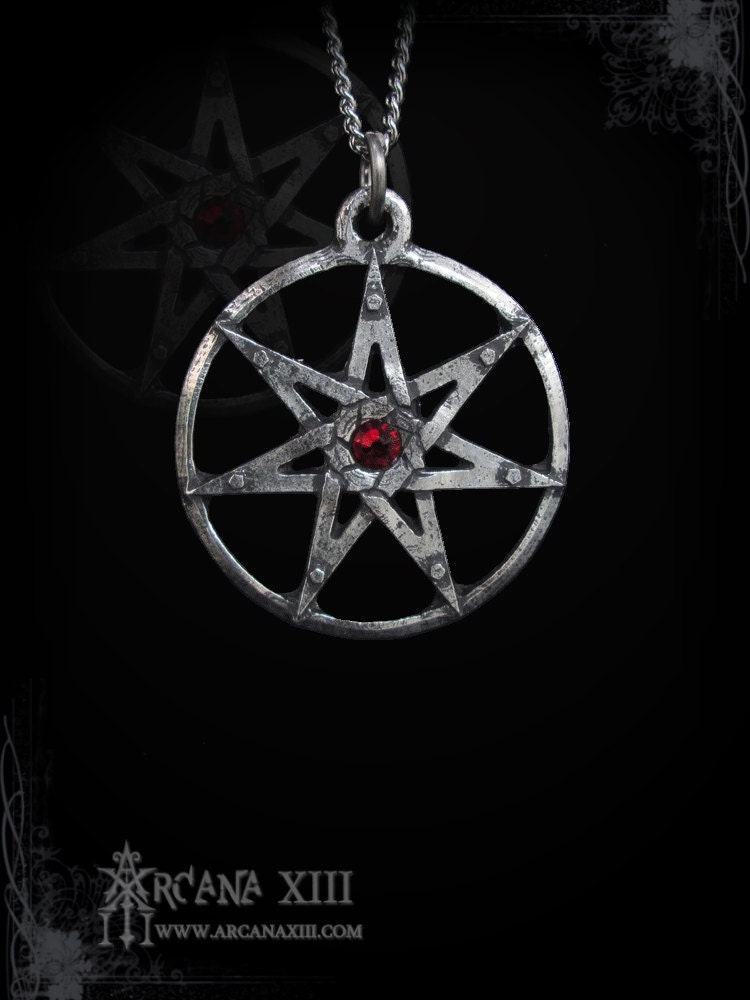 Heptagram aka Septagram with a gemstone of your choice aka | Etsy