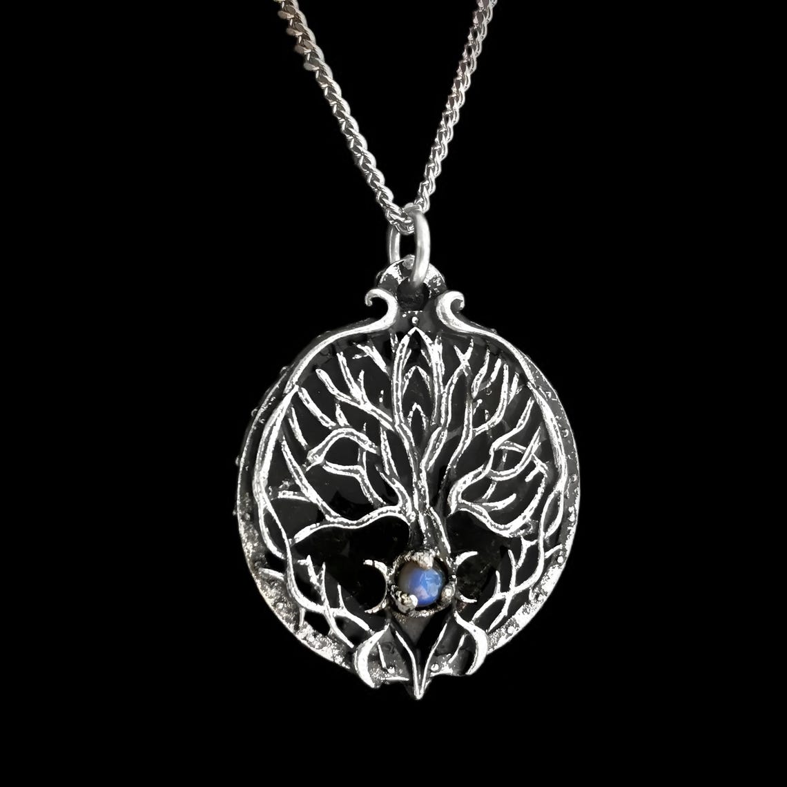 Nethereal Wiccan Tree of Life Necklace With Triple Moon and Custom ...