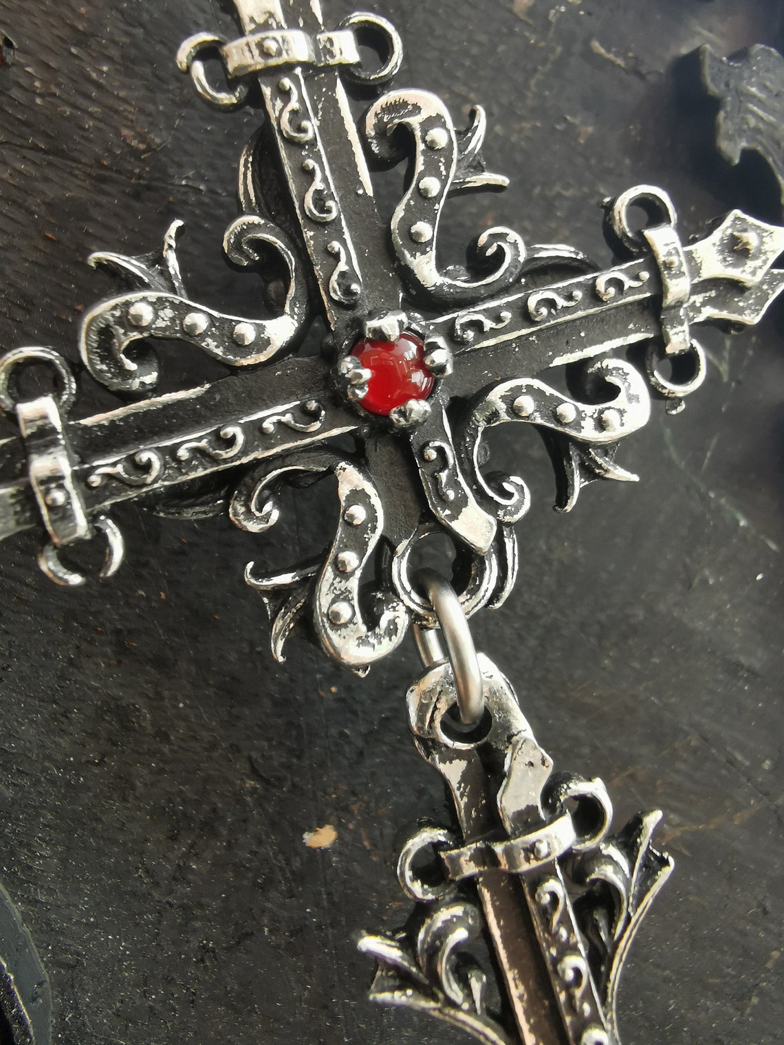 Handmade 2 Parts Gothic Cross Pendant With an Antique Finish - Etsy