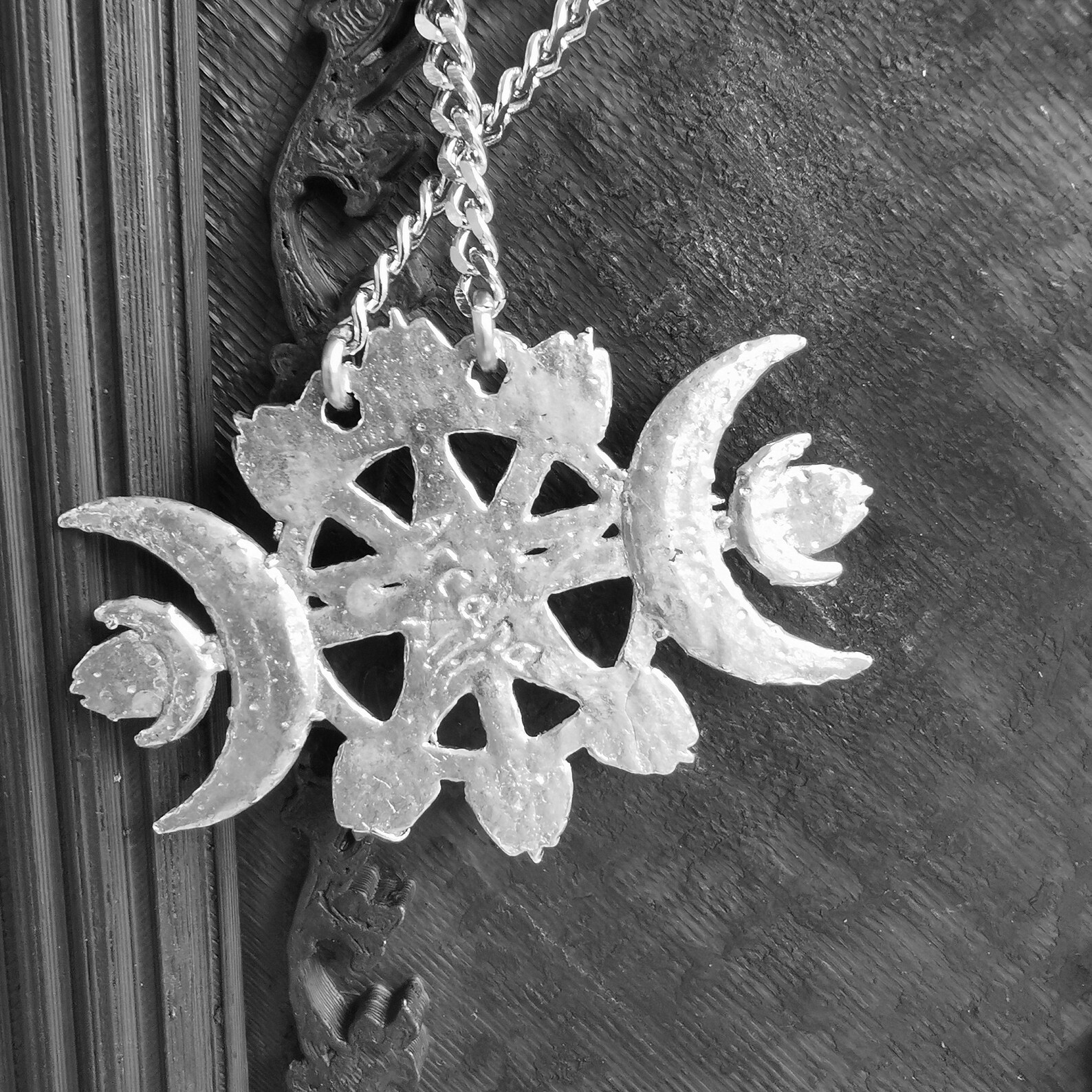 Seal sigil of Hecate & Poseidon pendant triple moon necklace | Etsy