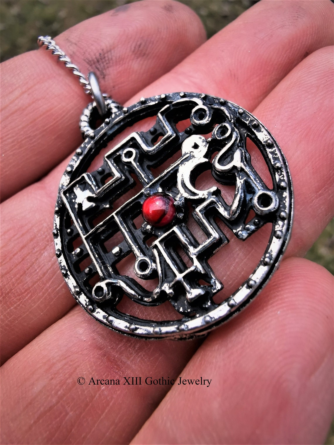 Seal Sigil of Stolas Necklace With Antique Finish - Etsy