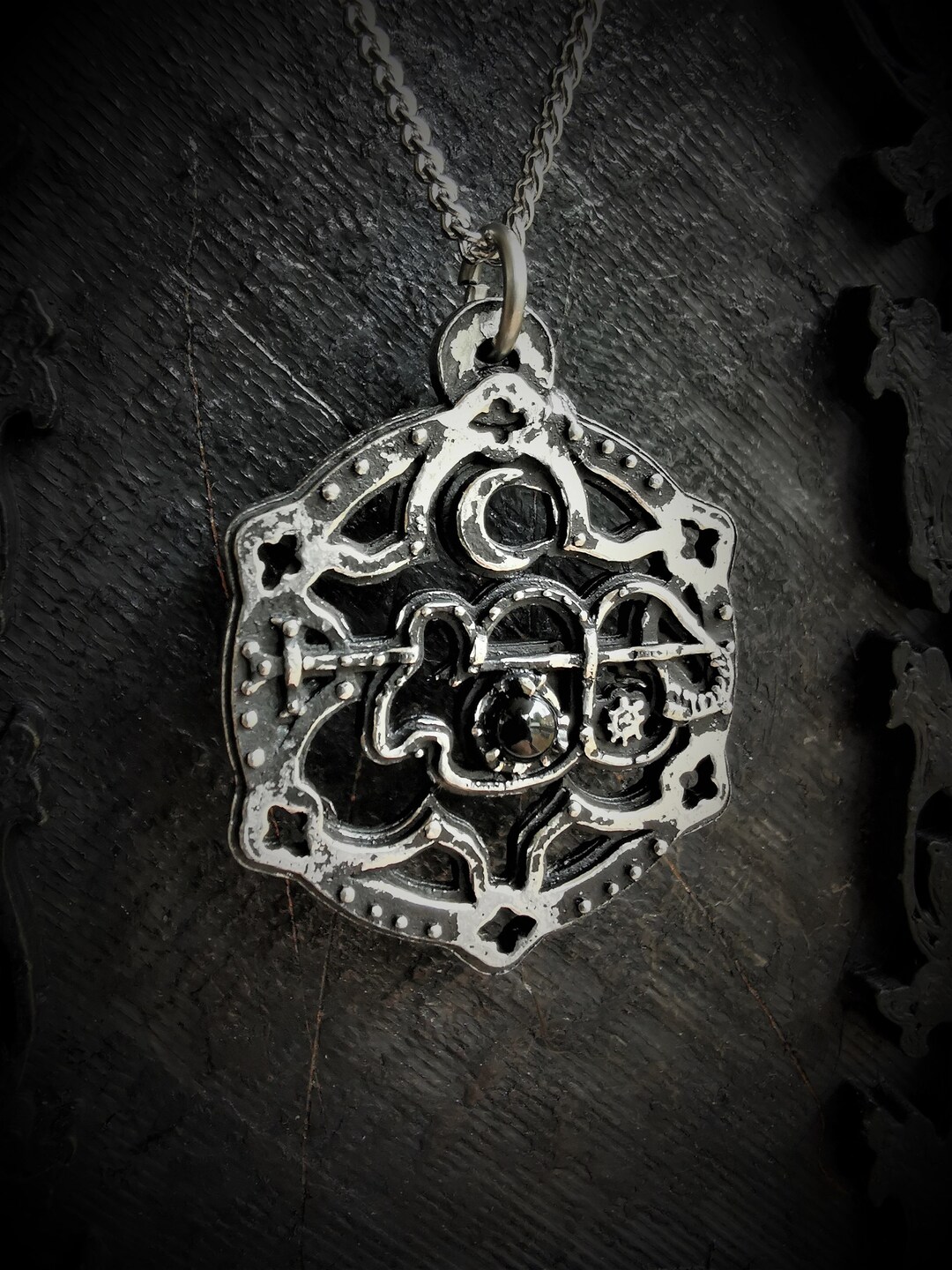 Seal Sigil of Clauneck Aka Claunt Necklace With Gemstone of Your Choice ...