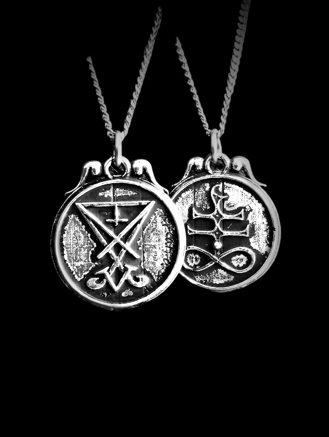 Double-sided Lucifer Seal and Leviathan Cross Pendant - Etsy