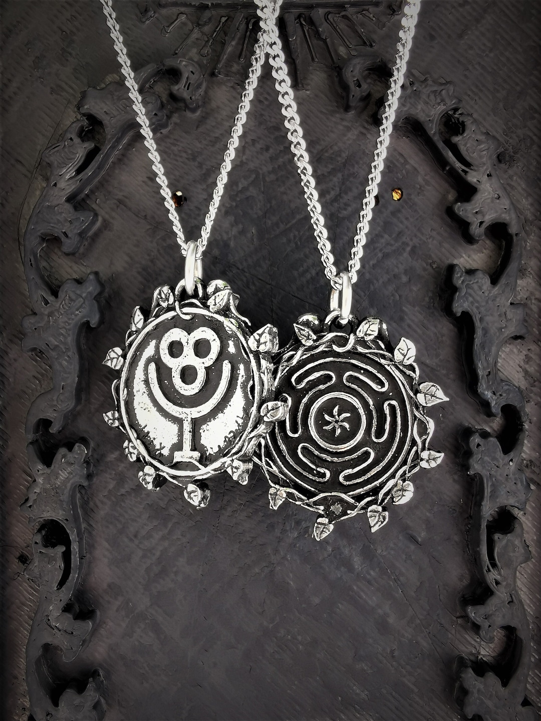 Double-sided Hecate Maze and Dionysus(aka Bacchus) Symbol Pendant ...