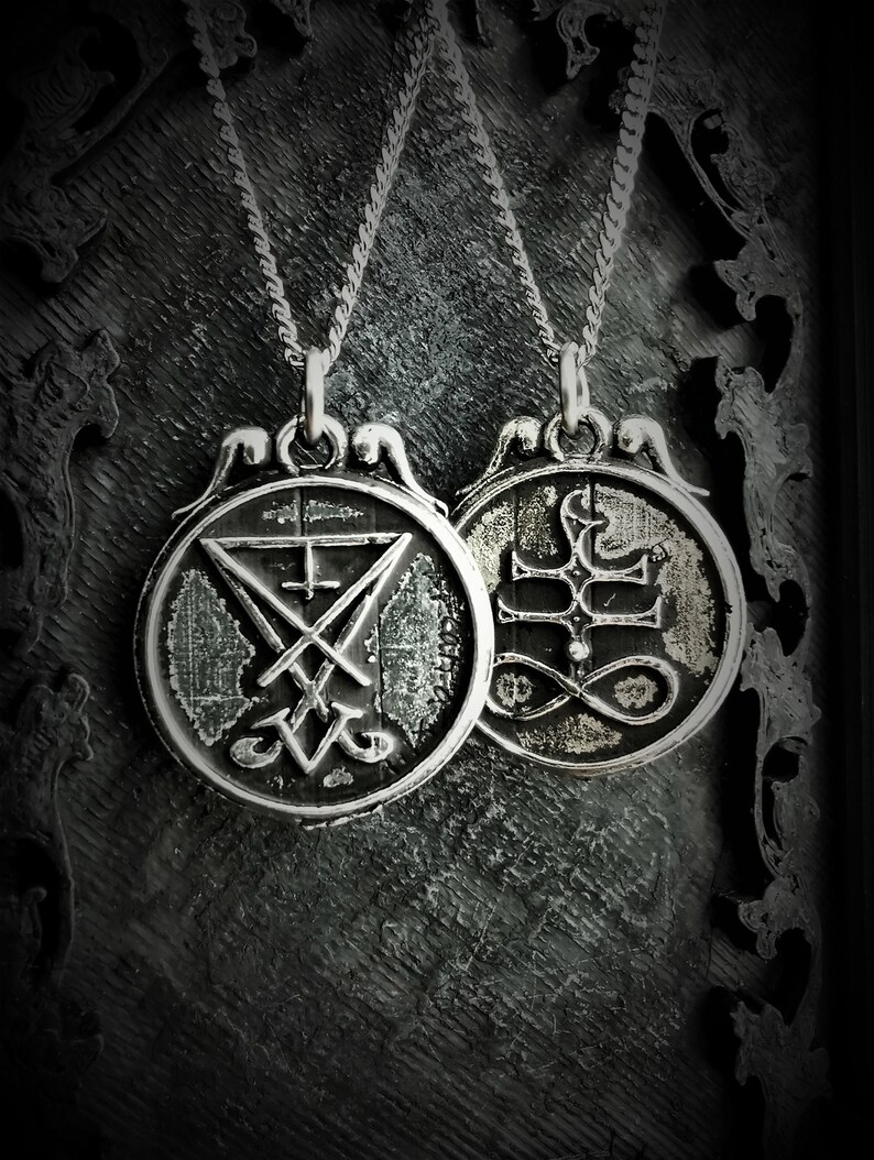 Double Sided Sigil of Lucifer and Satanic Cross Leviathan - Etsy