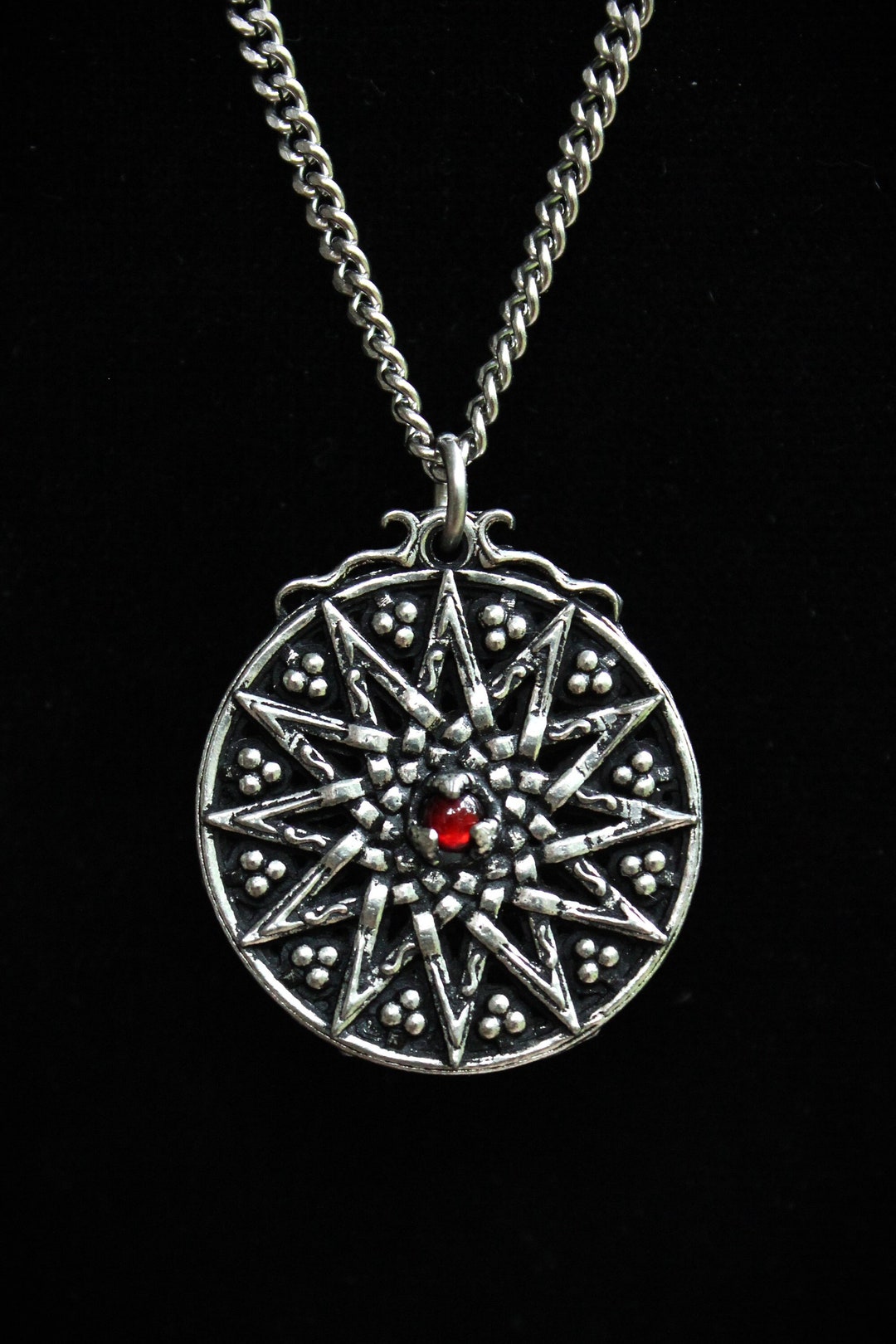 Dodecagram, 12 Pointed Star Necklace With Gemstone of Your Choice. the ...