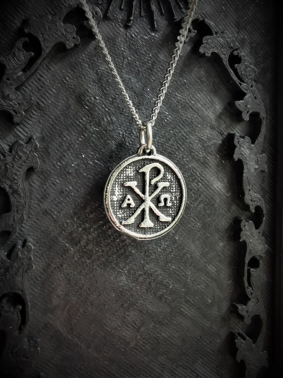 Chi Rho Pendant With Antique Finish - Etsy