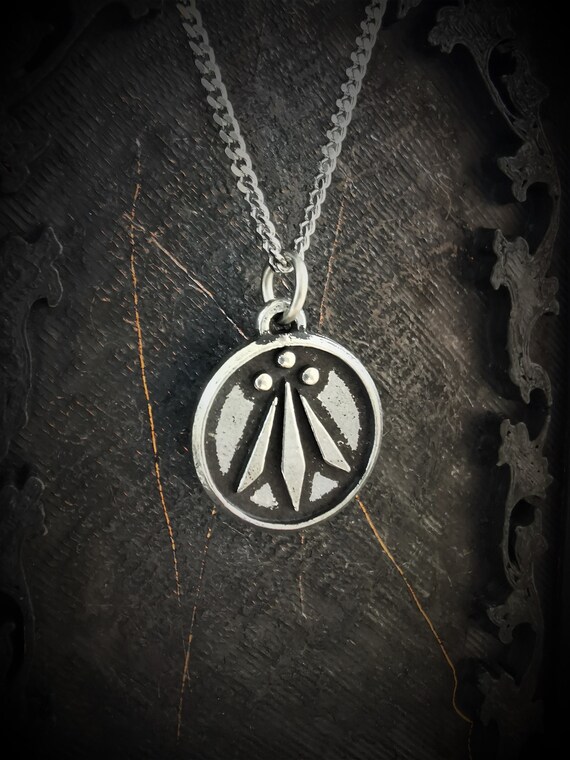 Small Celtic Awen Necklace With Antique Finish Druidic - Etsy