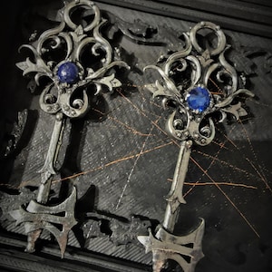 Gothic Key Pendant With Swarovski Crystal - Etsy