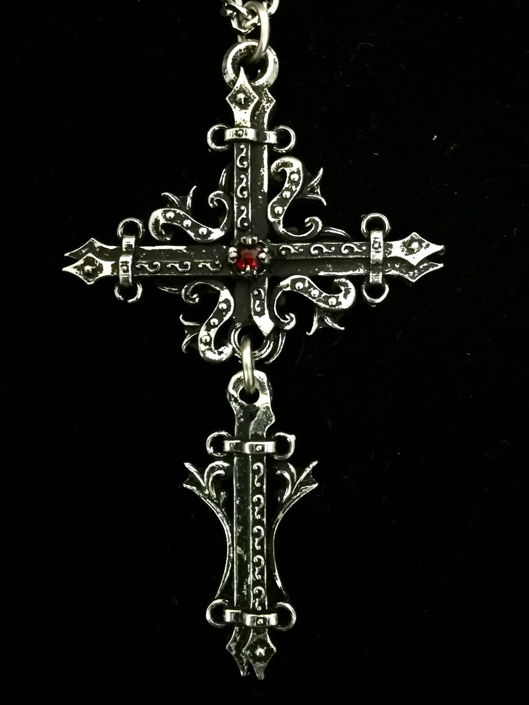 Handmade 2 Parts Gothic Cross Pendant With an Antique Finish, and a ...