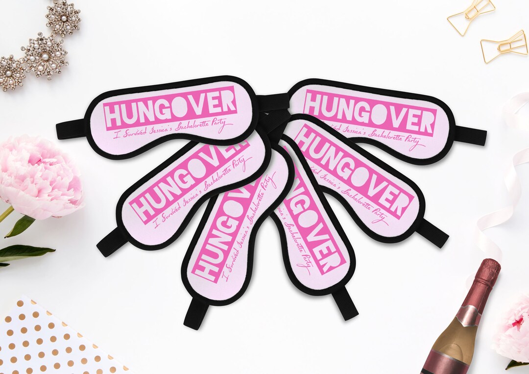 Personalized Hungover Sleep Masks - Bachelorette Party Favors ...