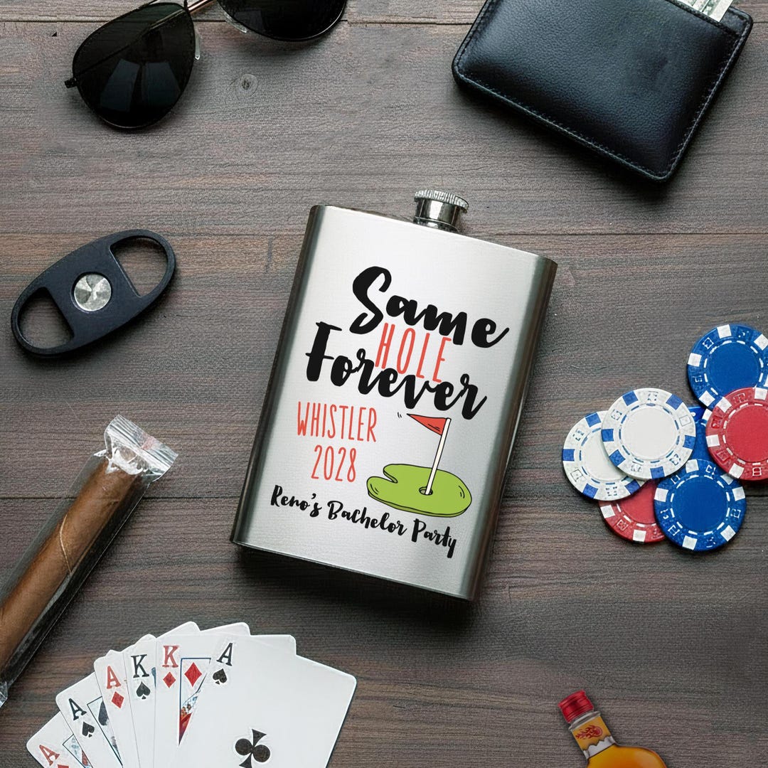 Custom Personalized Flask | Same Hole Forever | Personalized Groomsmen ...