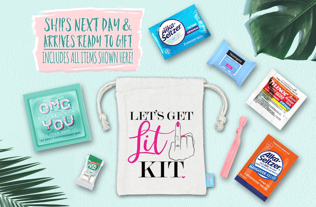 Bachelorette Party Hangover Survival Kit With Supplies | Bachelorette ...