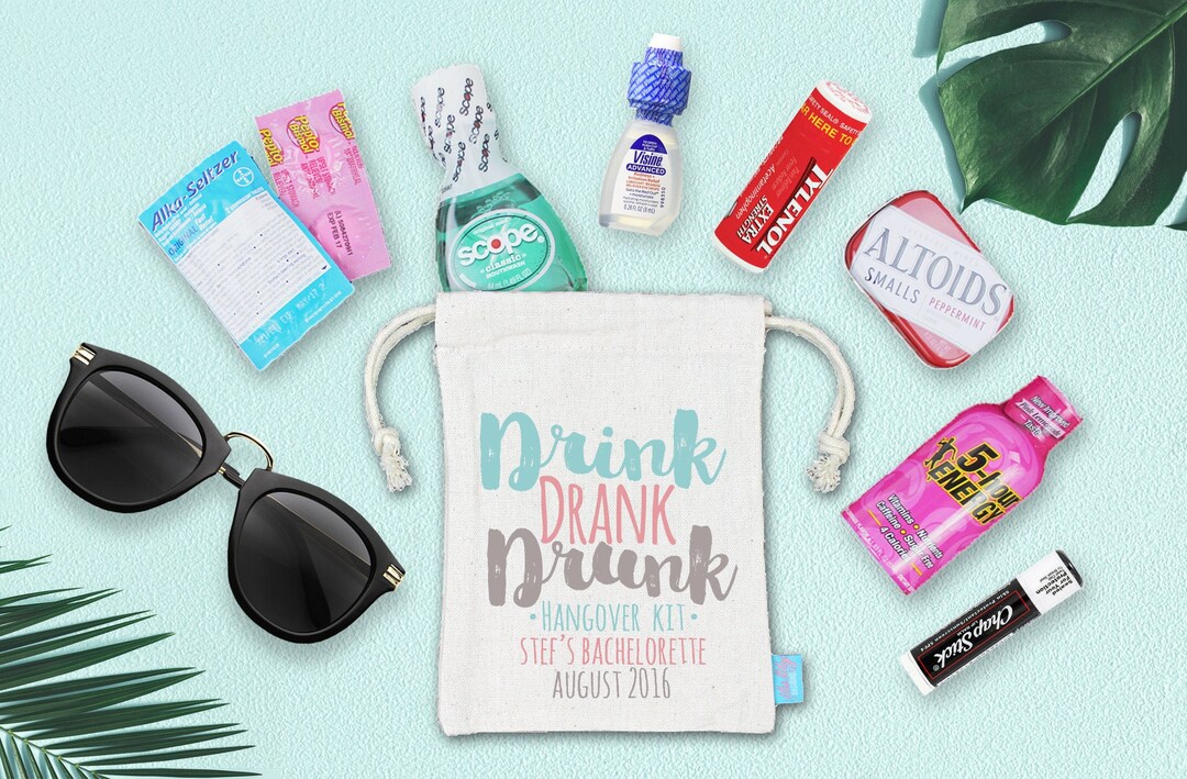 Drink Drank Drunk Hangover Kit Bachelorette Party Hangover Kit ...