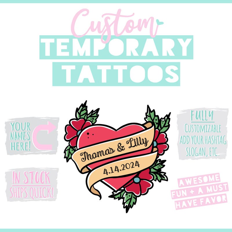 Custom Temporary Tattoos - Etsy