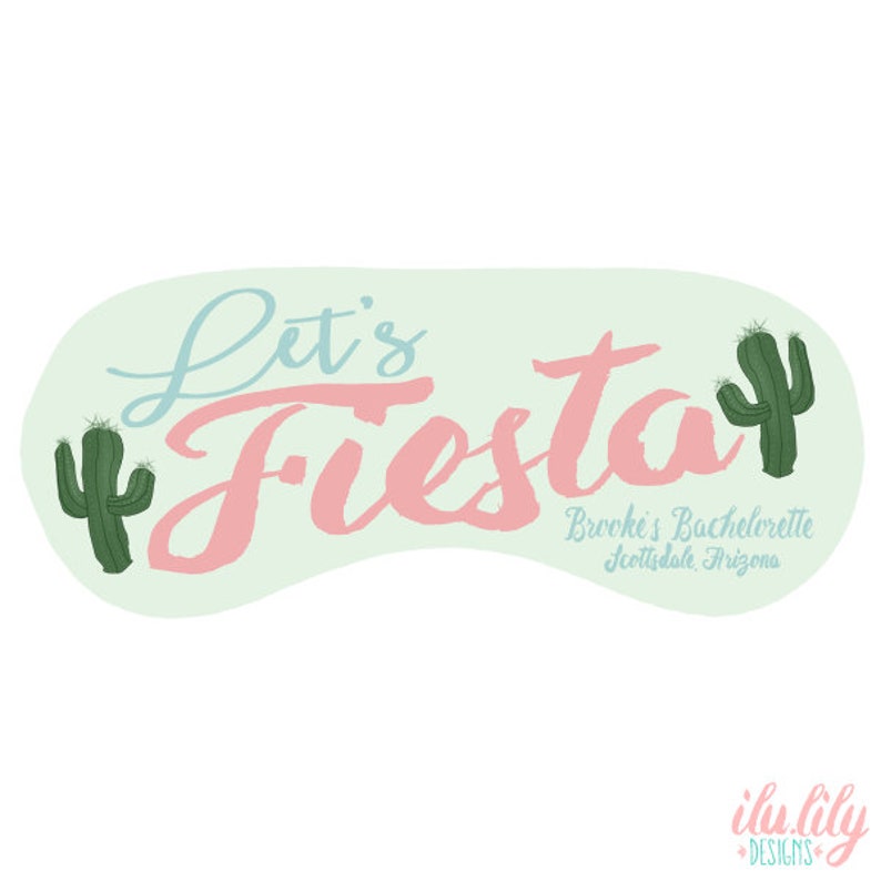 Lets Fiesta Cactus Personalized Sleep Masks Bachelorette - Etsy