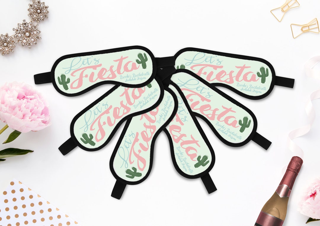 Lets Fiesta Cactus Personalized Sleep Masks Bachelorette - Etsy